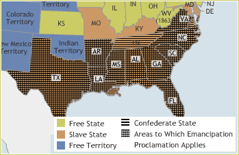 Emancipation Proclamation Map