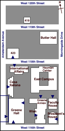 Columbia University Morningside Campus Map: Section F