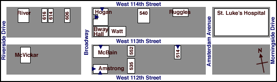 Columbia University Morningside Campus Map: Section J