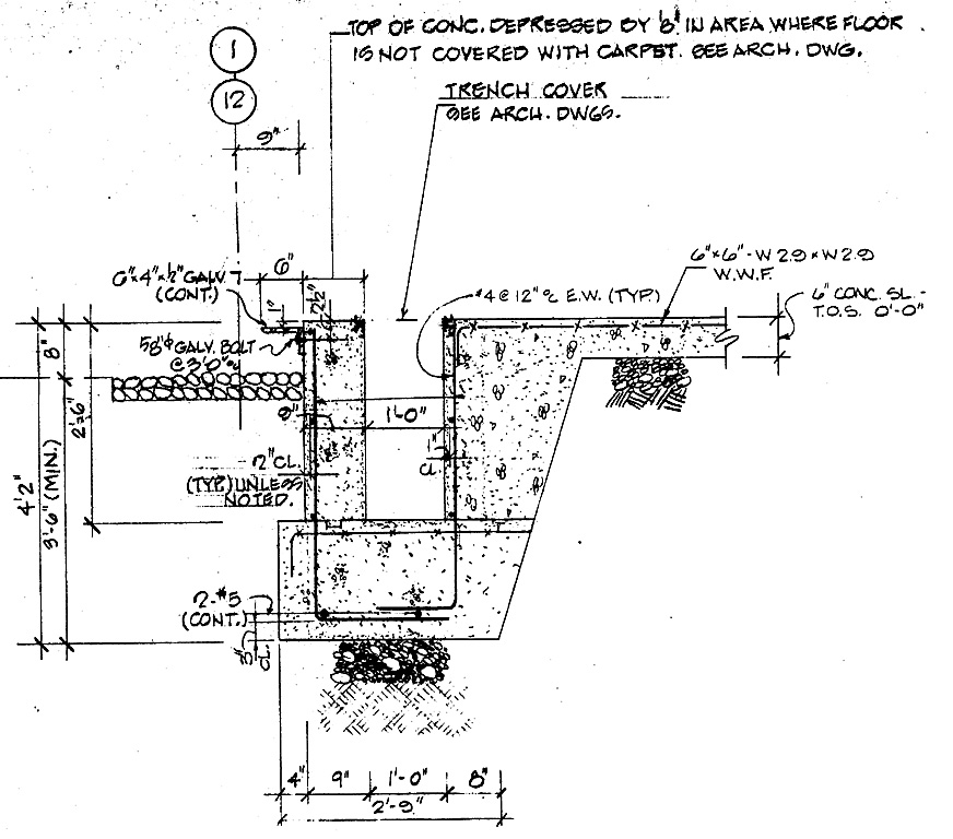 Drawing S7-1, section at perimeter trench