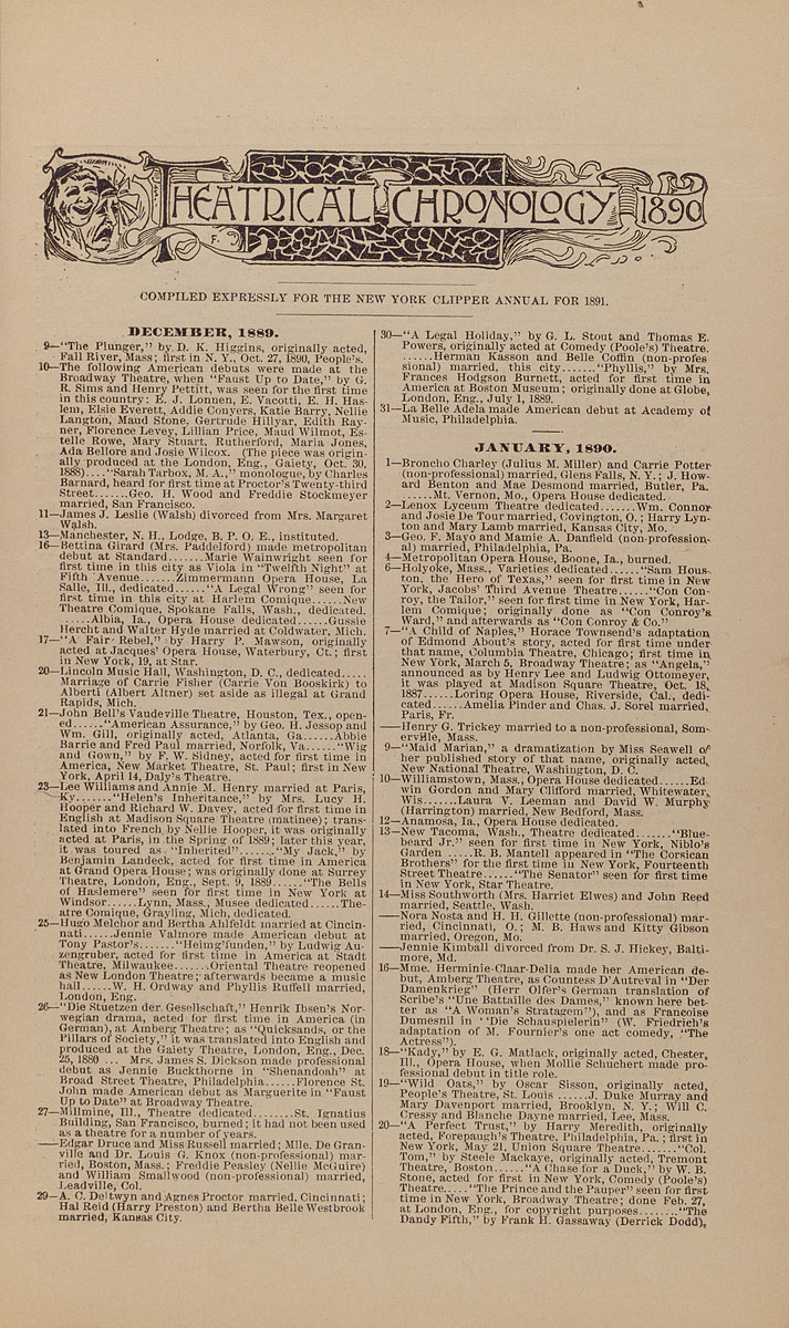 Columbia University Libraries: The New York clipper annual (1891)