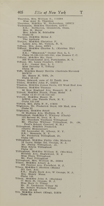 Columbia University Libraries: The Elite of New York society list and ...