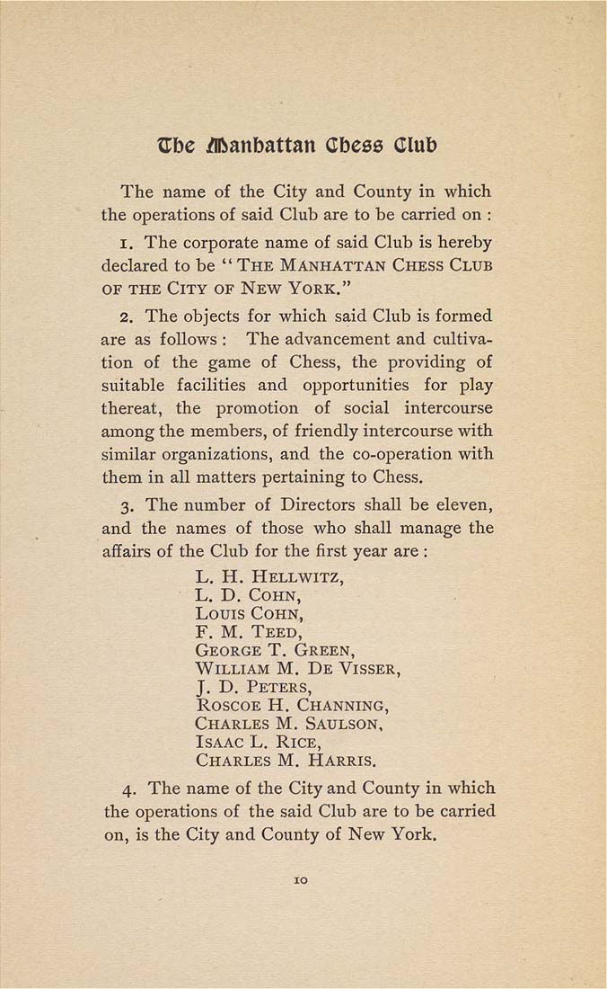 Columbia University Libraries: The Manhattan Chess Club of the City of ...