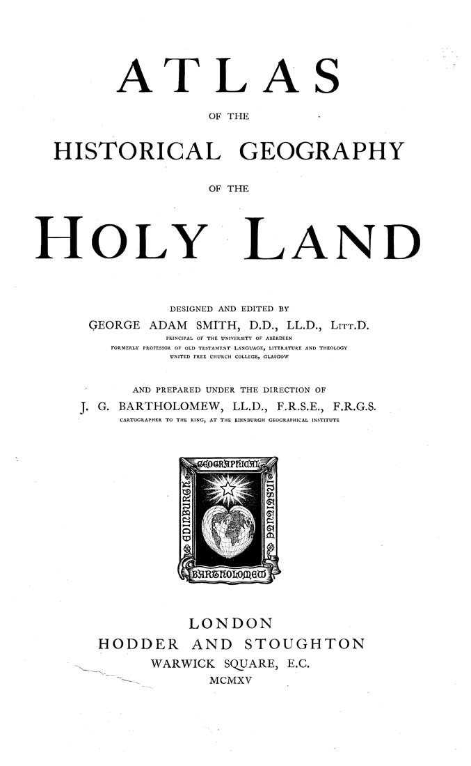 Atlas of the historical geography of the Holy Land