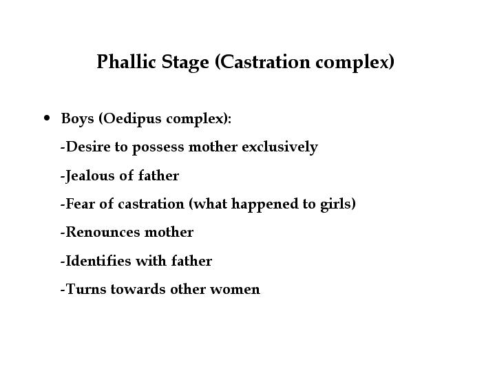 Phallic Stage (Castration complex)