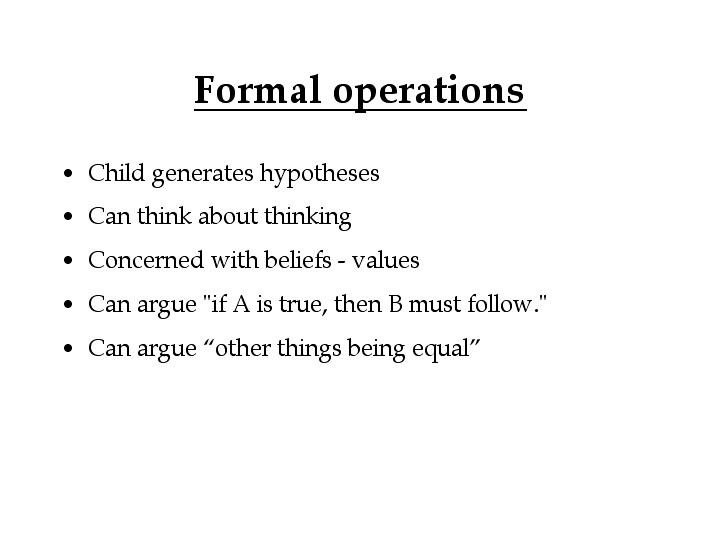 Formal operations
