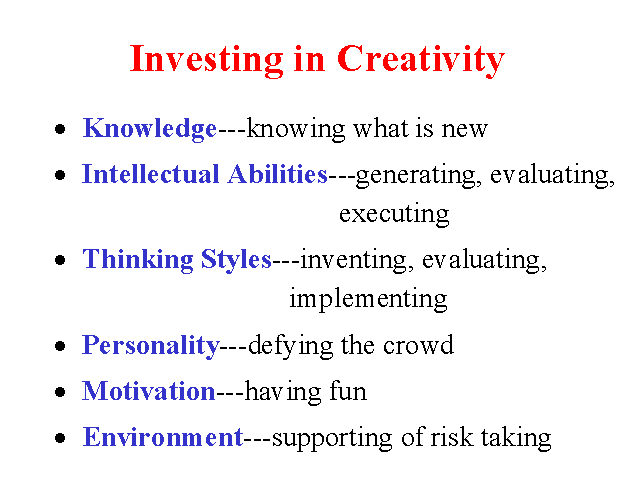 Investing in Creativity