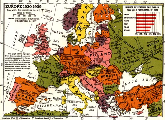 Map Of Europe Interwar Period - United States Map
