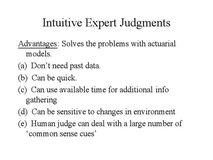 Intuitive Expert Judgments