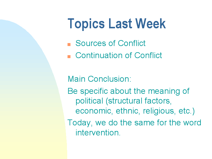 Topics Last Week