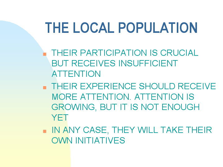 THE LOCAL POPULATION