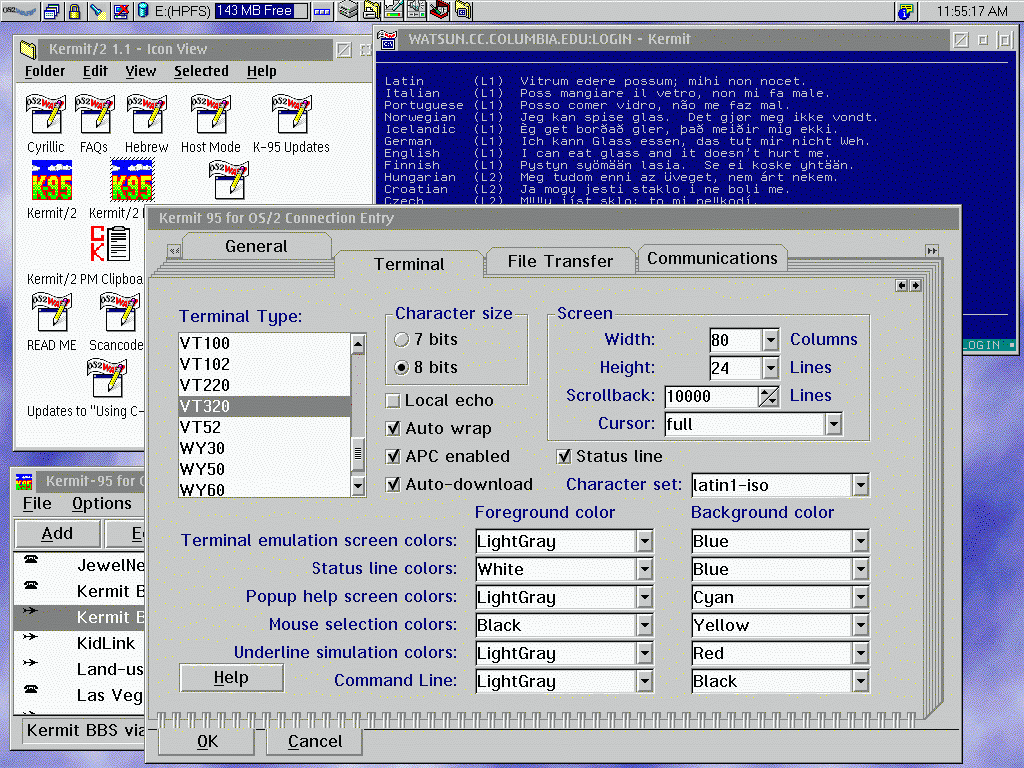 Kermit/2 Screen Shots