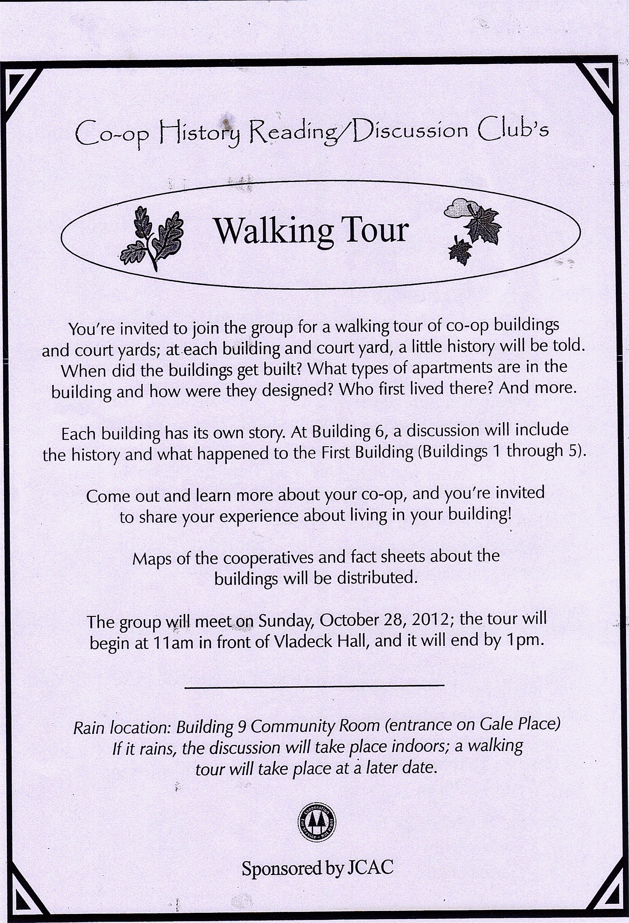 Session 36 Oct 28, 2012 Invitation to the History Walking Tour History ...
