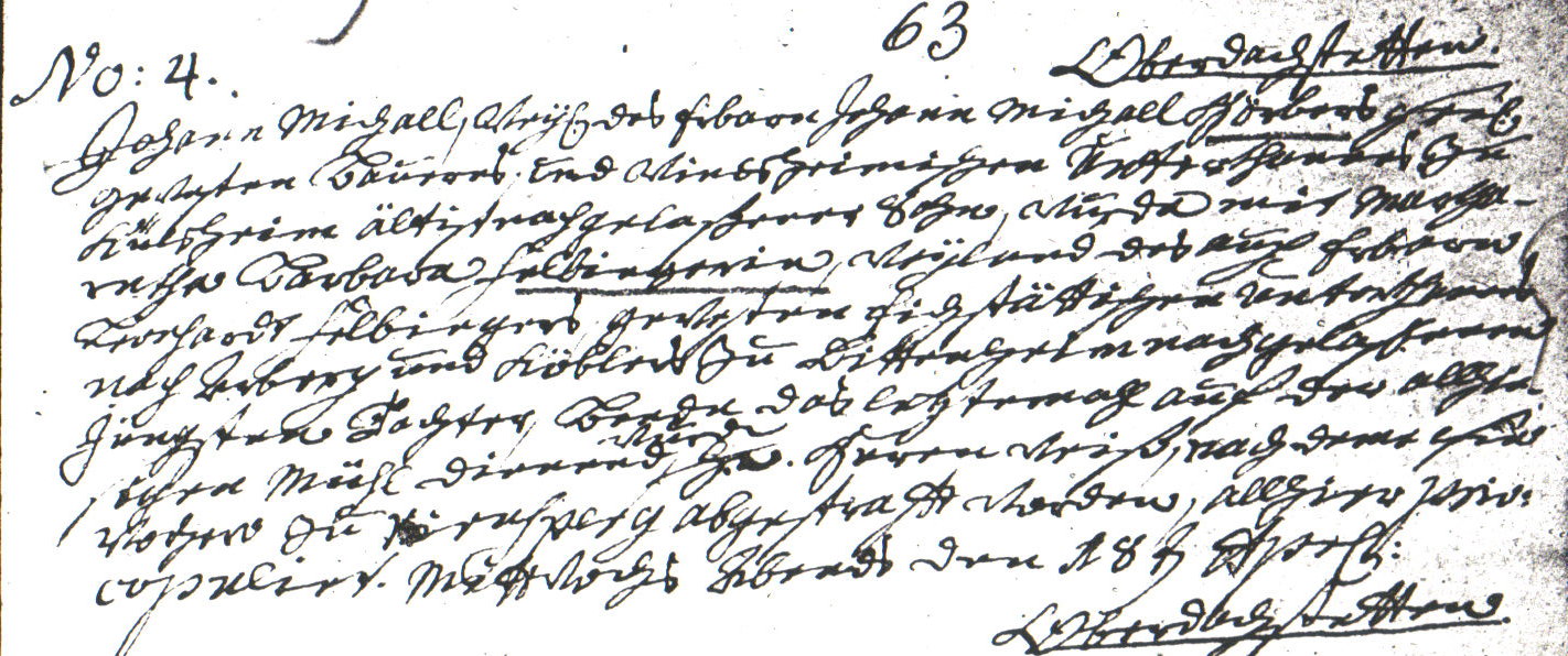 Document no. 8 - The marriage records of the Felbinger and related families