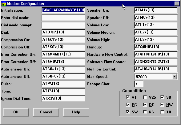 K95 Dialer - Modem Definitions