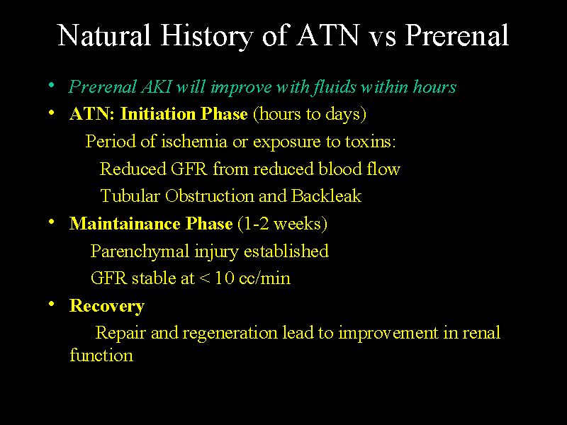 Natural History of ATN vs Prerenal
