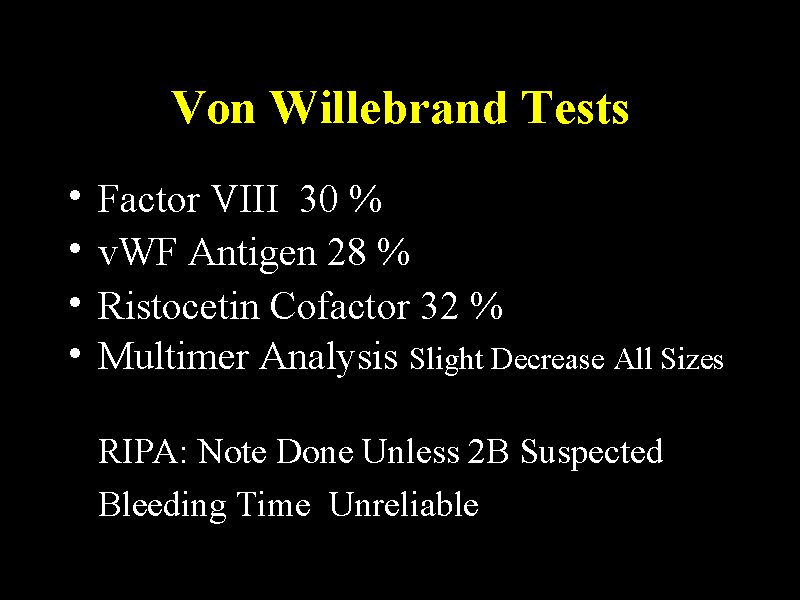 Von Willebrand Tests