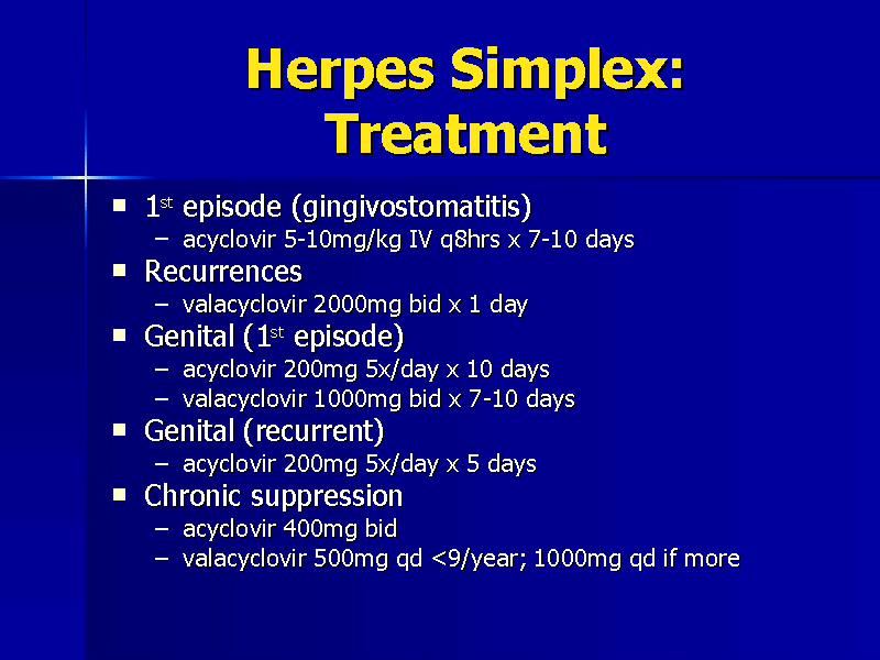 Herpes Simplex: Treatment