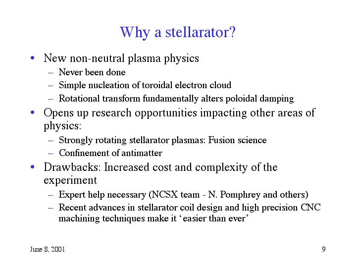 Why a stellarator?